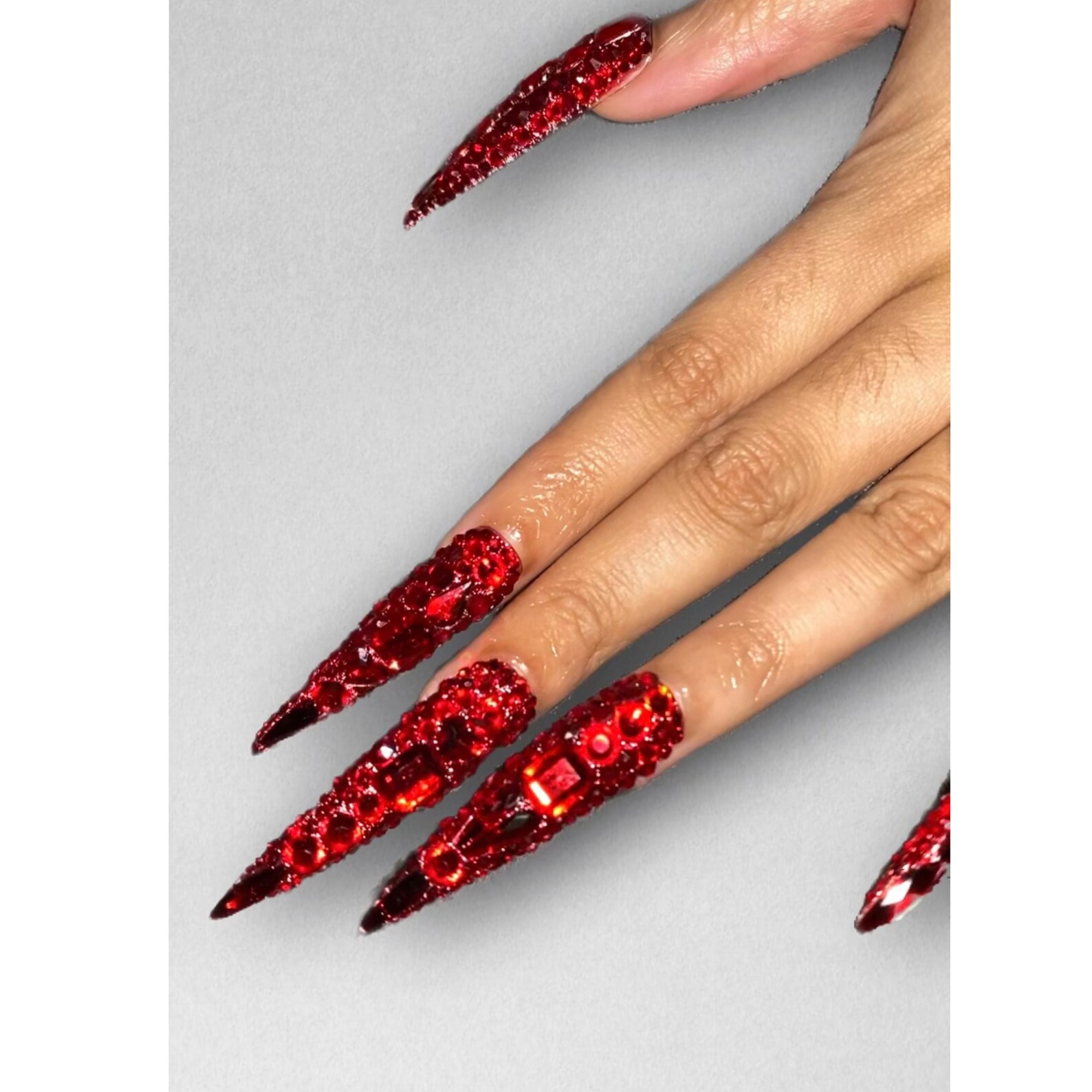 Red Bling Set 2XL Stiletto - Etsy