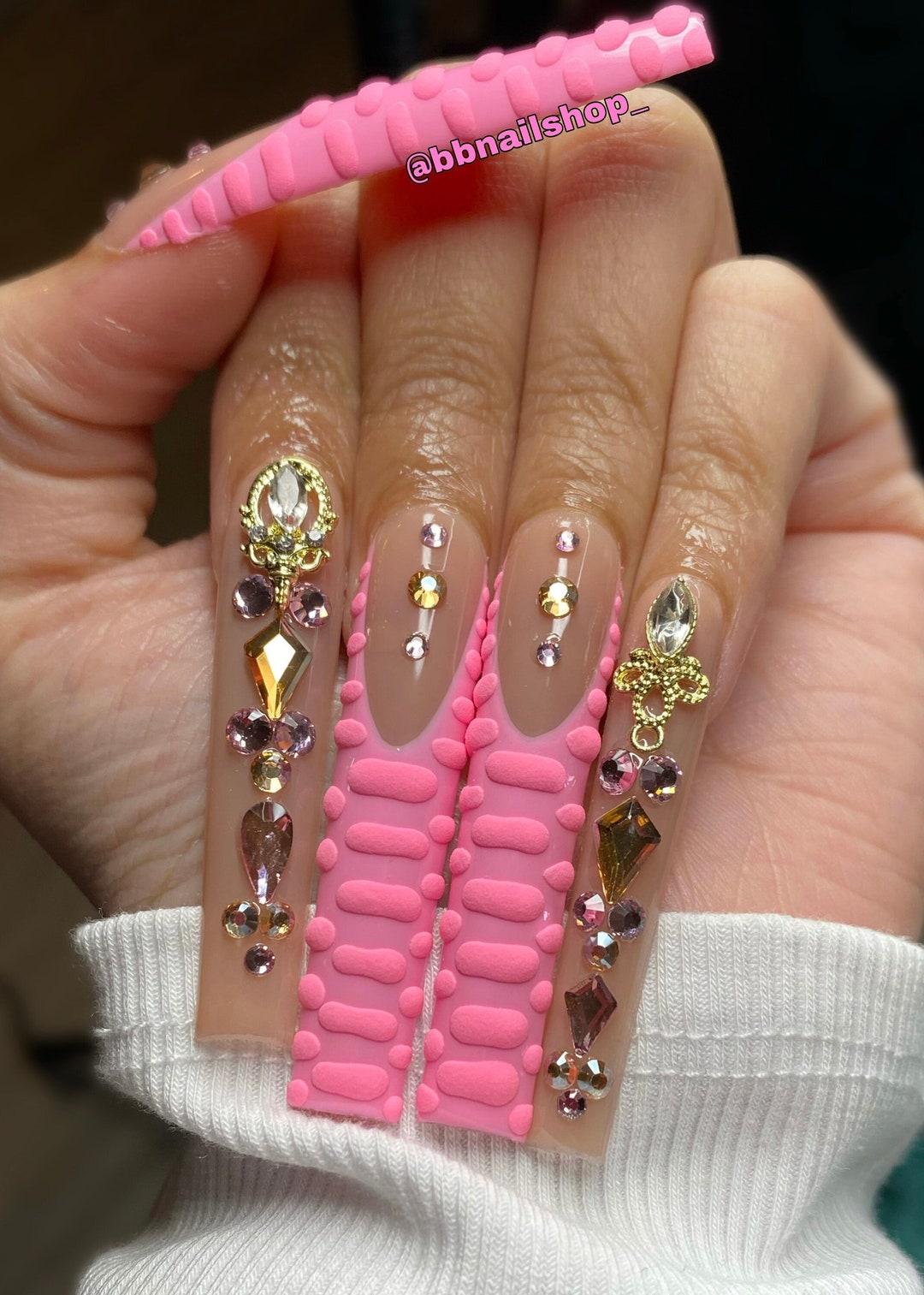 Pink and Gold Croc Print Set - Etsy