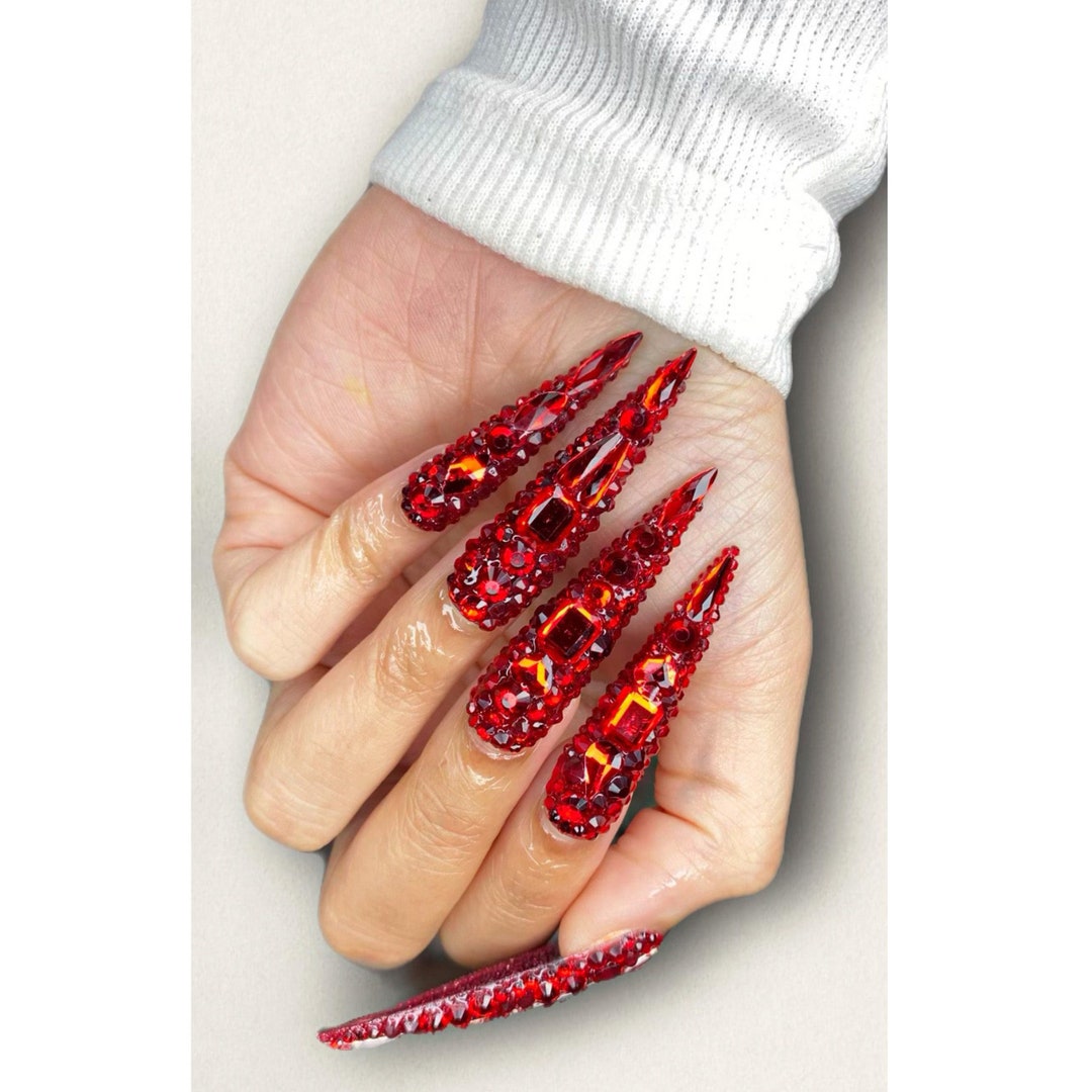 Red Bling Set 2XL Stiletto - Etsy