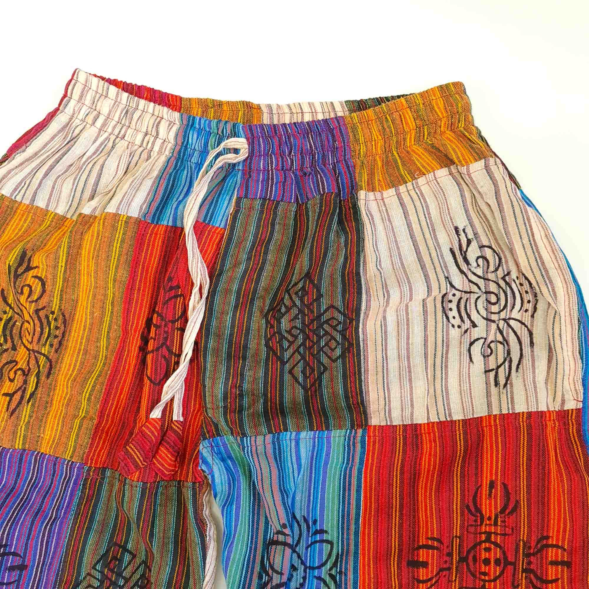 Mens Rainbow Patchwork Pants Handmade Multi Colour Hippie Boho Unisex ...