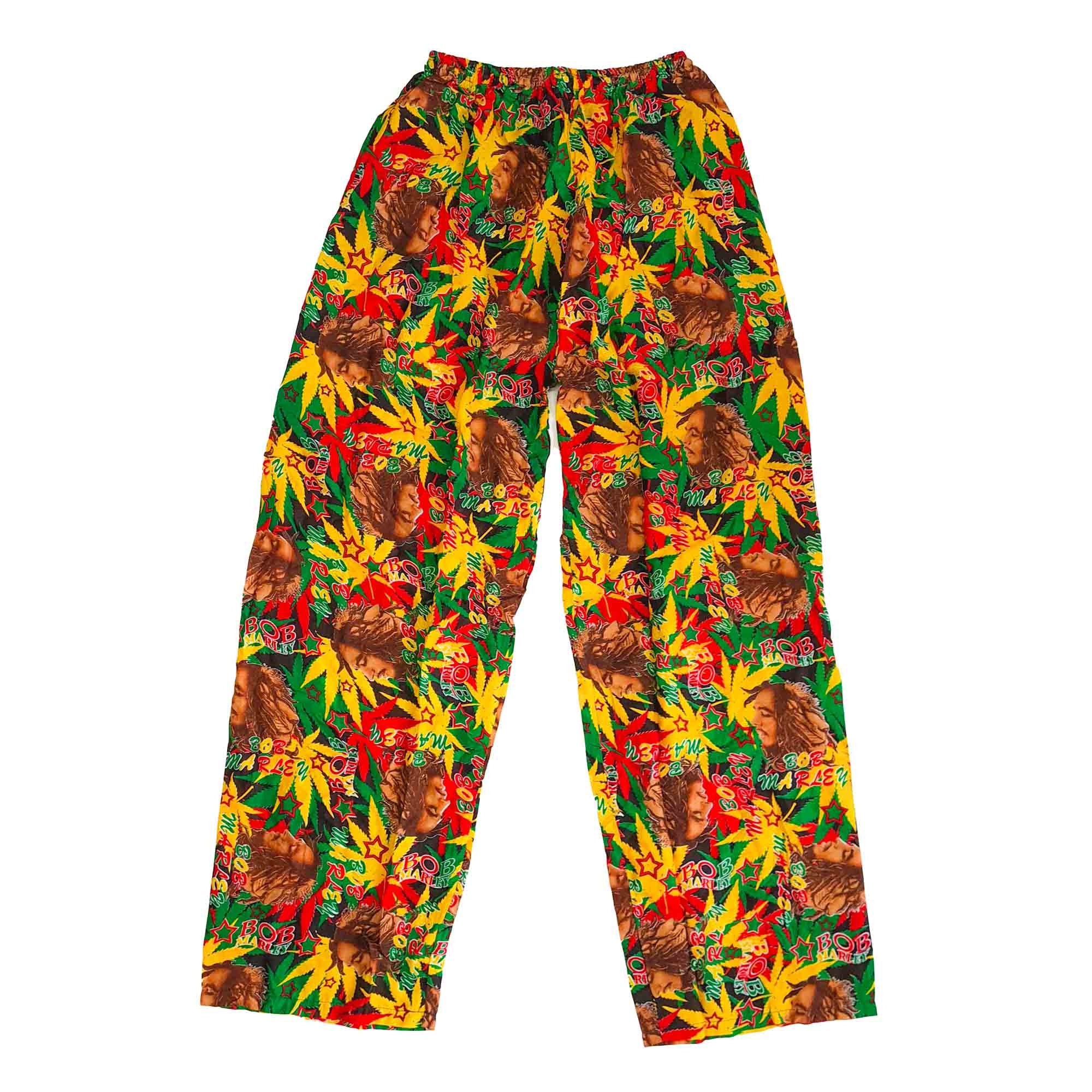 Rasta Pants Bob Marley Weed Hippie Marijuana Festival Unisex Gypsy ...