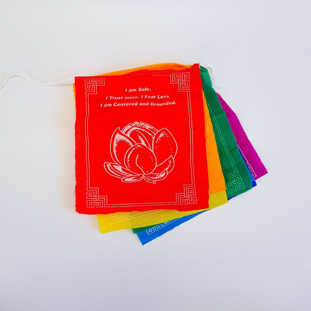 Tibetan Prayer Flags 7 Affirmations Handmade Buddhist Religious ...