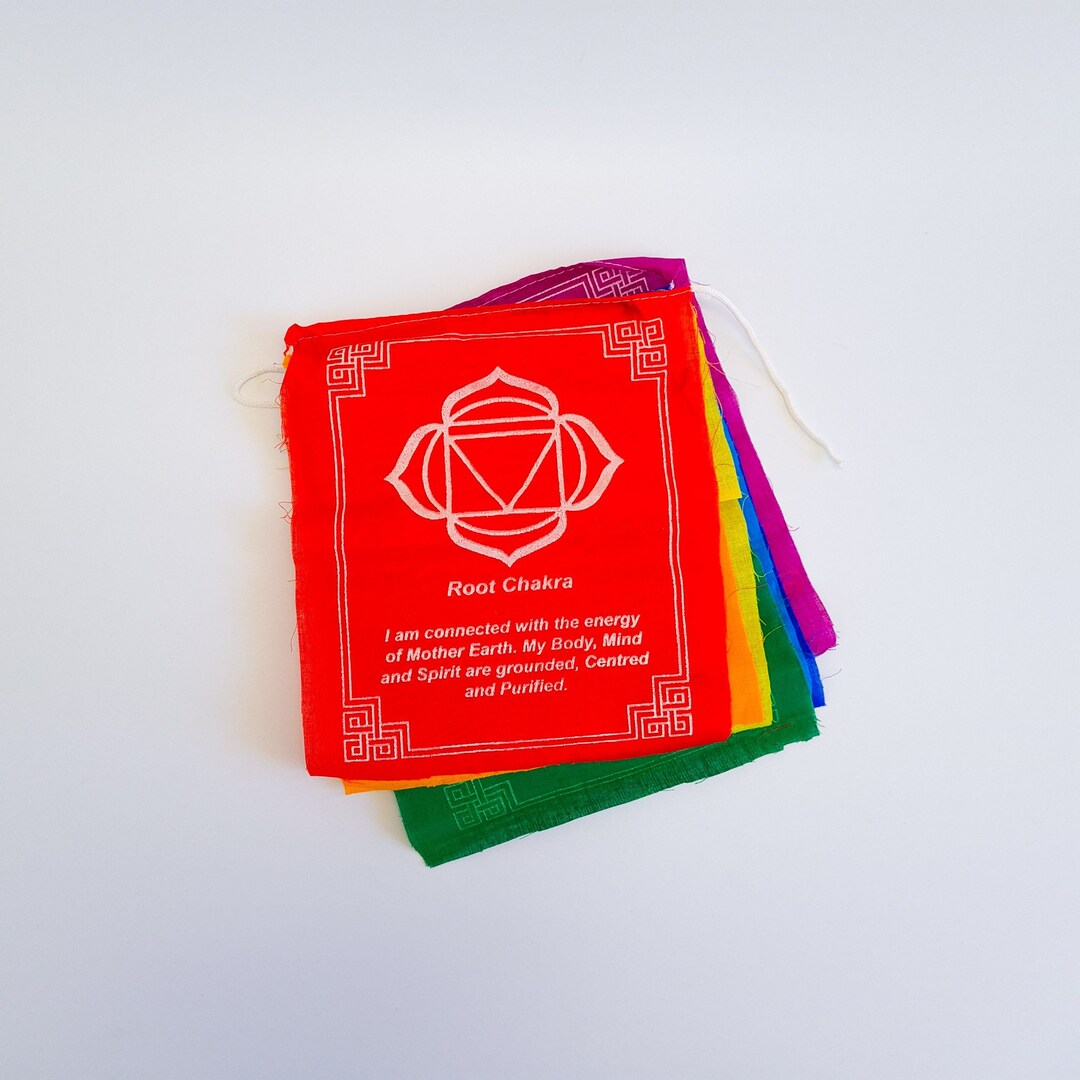 7 Chakra Tibetan Prayer Flags Handmade Buddhist Religious Spiritual ...