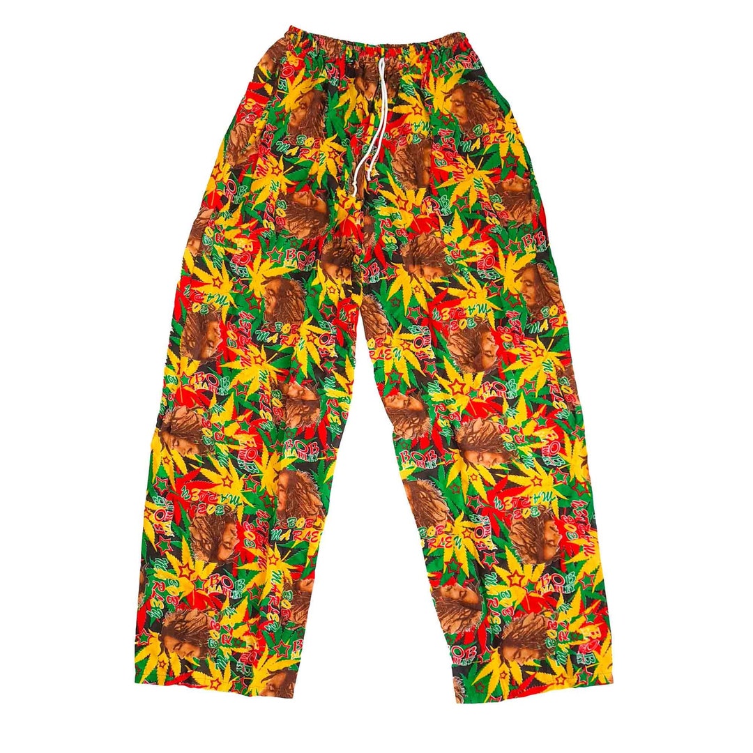 Rasta Pants Bob Marley Weed Hippie Marijuana Festival Unisex Gypsy ...