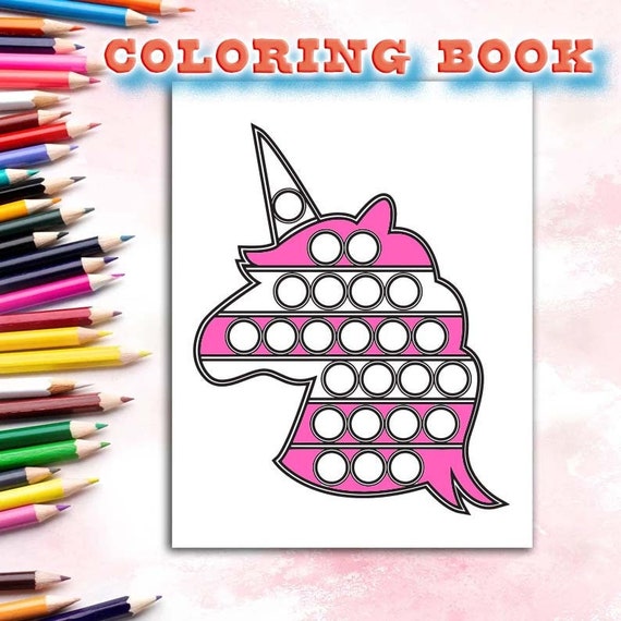 20 POP IT Fidget Coloring Pages for Kids Best Gift for Girls - Etsy