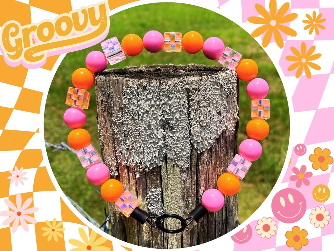 70s Retro Groovy Beaded Collar Durable Dog Necklace Dog - Etsy