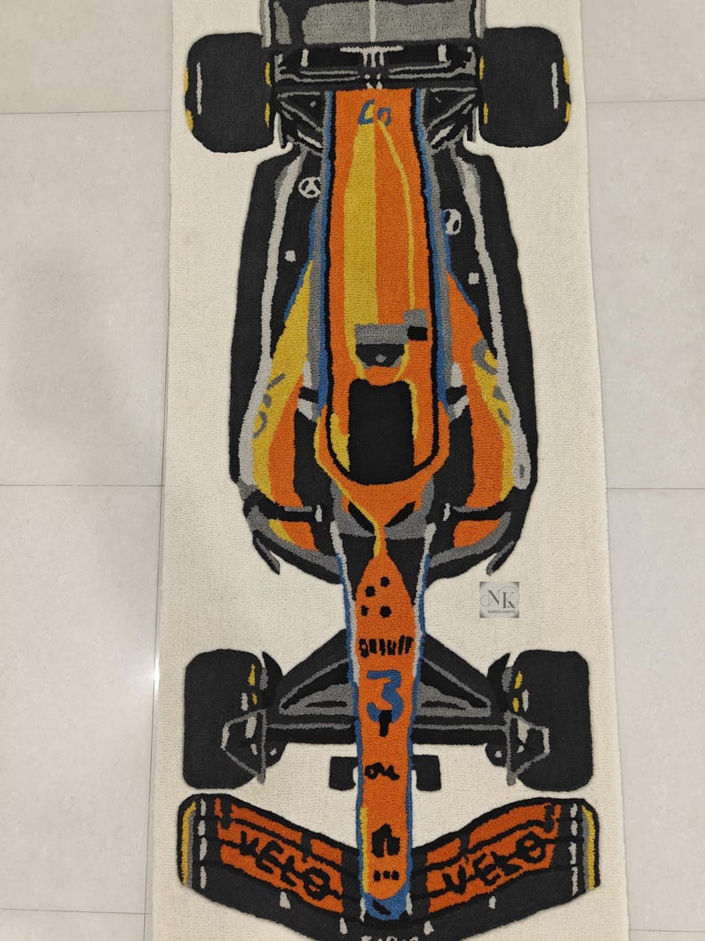 Mclaren F1 Race Car Rug- Stylish Formula 1 Themed Home Accent- Ideal ...