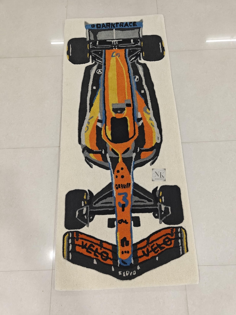 Mclaren F1 Race Car Rug- Stylish Formula 1 Themed Home Accent- Ideal ...