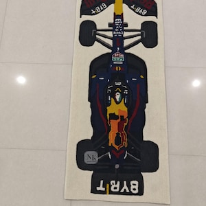 Hand-tufted Wool Red Bull Racing F1 Car Rug - Etsy