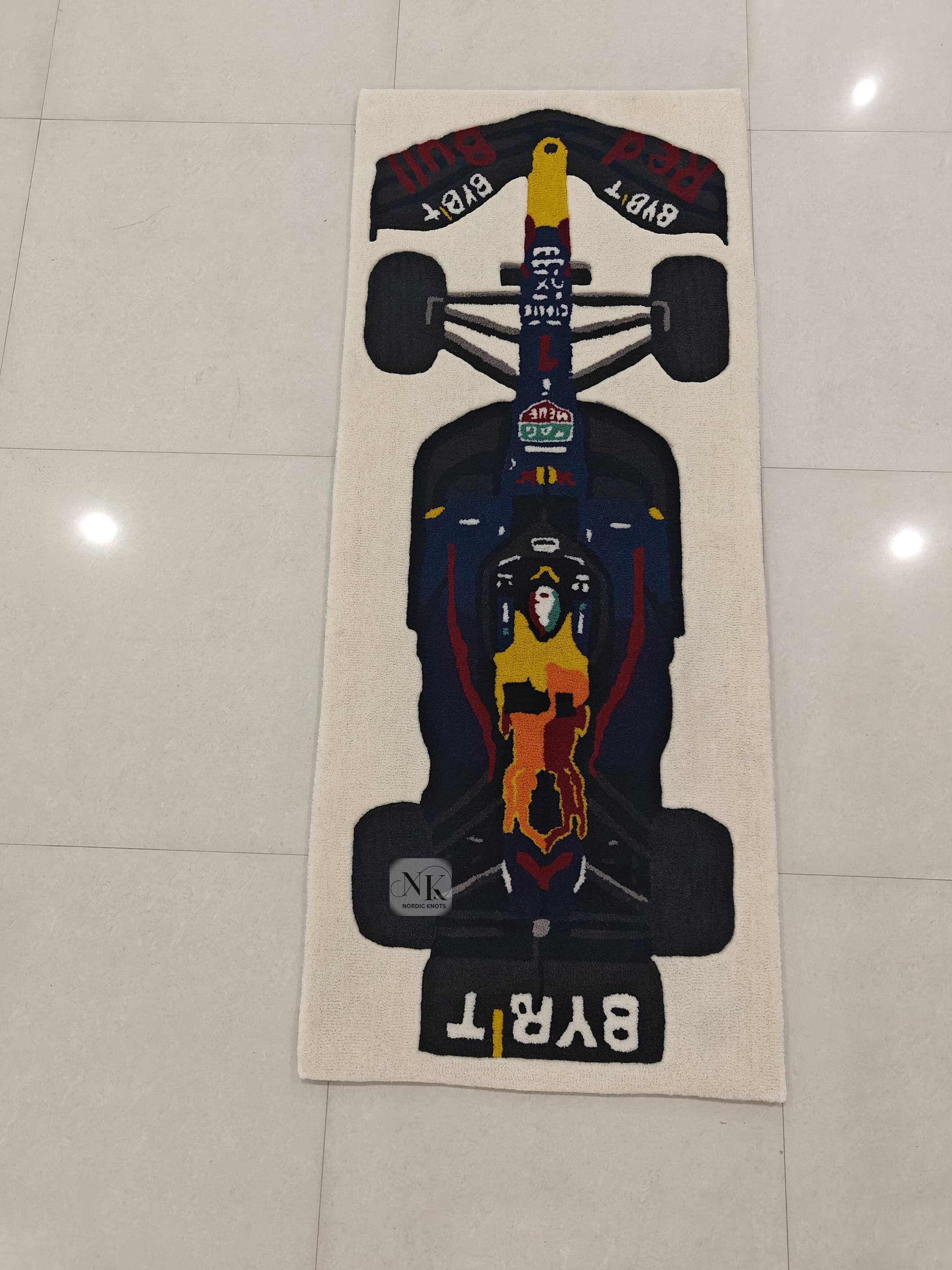 Hand-tufted Wool Red Bull Racing F1 Car Rug | Kids Room Rugs - Etsy