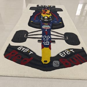 Hand-tufted Wool Red Bull Racing F1 Car Rug | Kids Room Rugs - Etsy