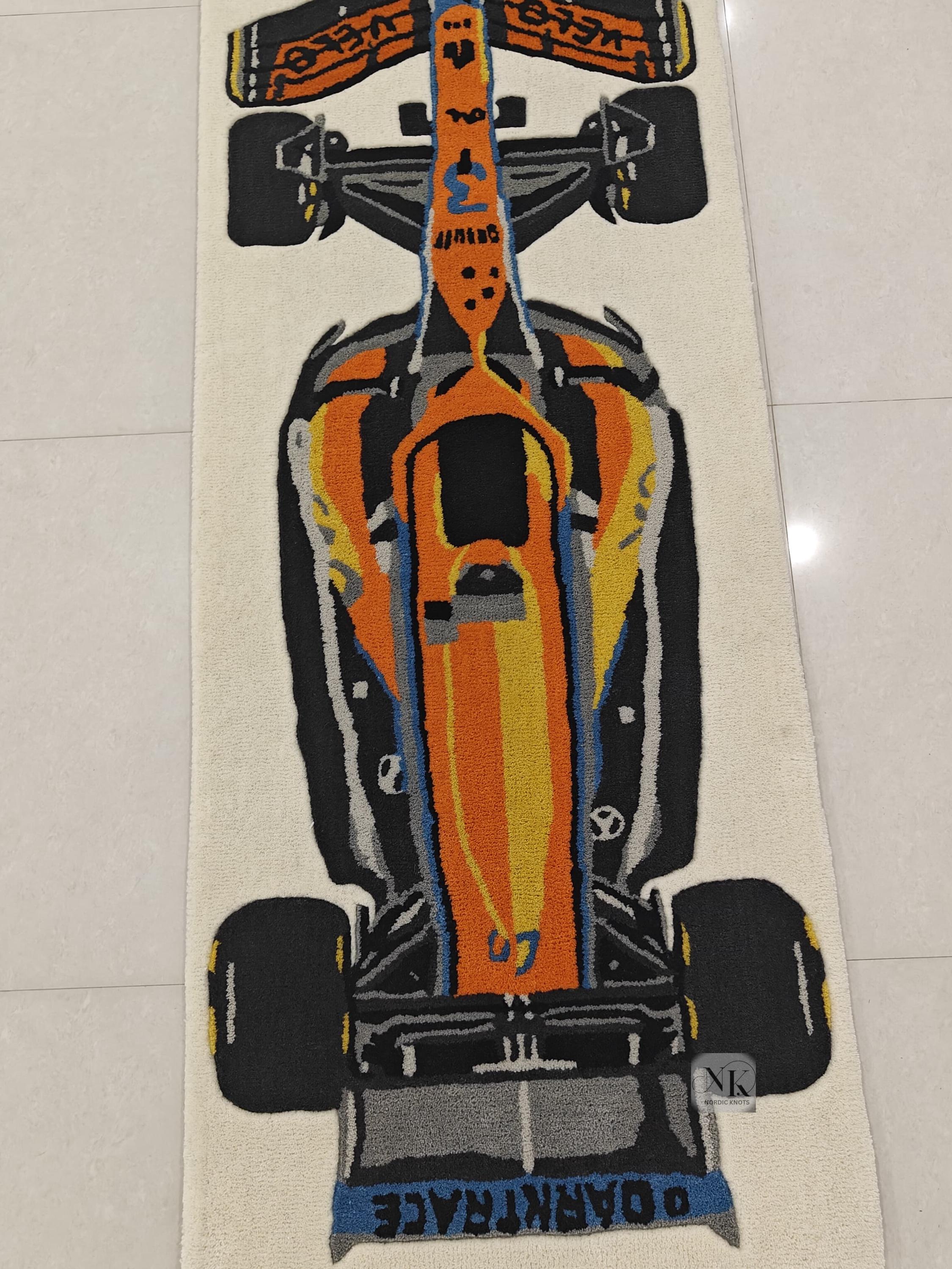 Mclaren F1 Race Car Rug- Stylish Formula 1 Themed Home Accent- Ideal ...