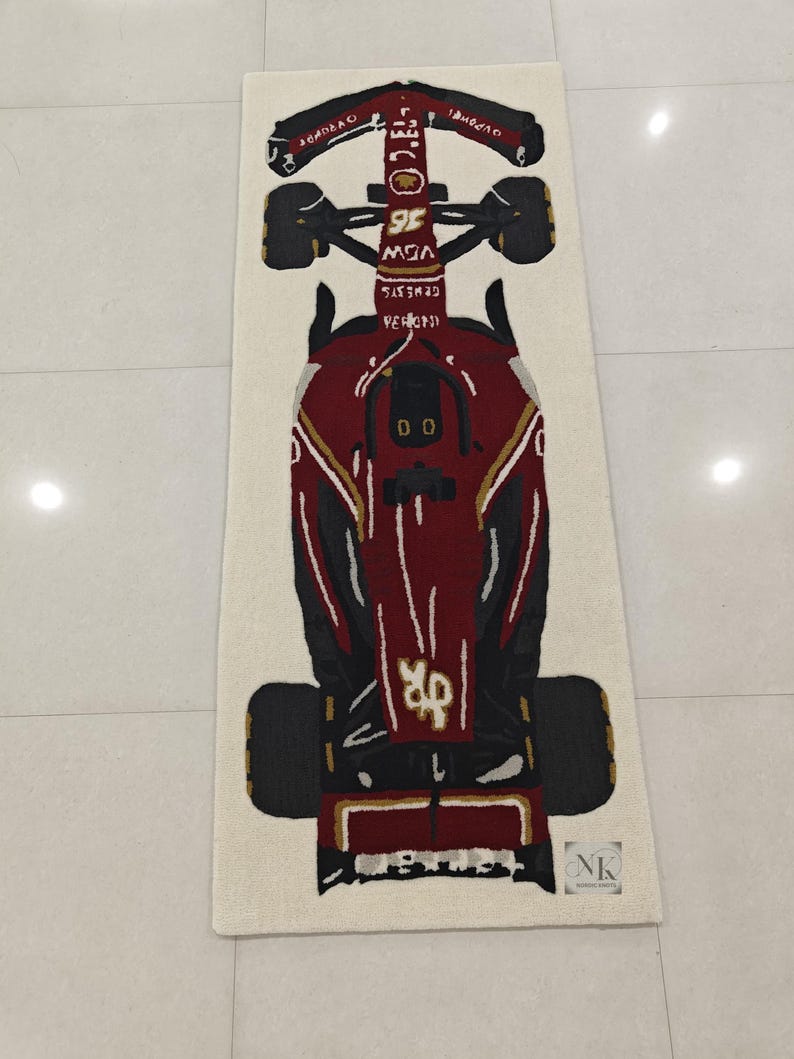 Ferrari F1 Car Rug- Formula 1 Racing Design- Unique Motorsport Home ...