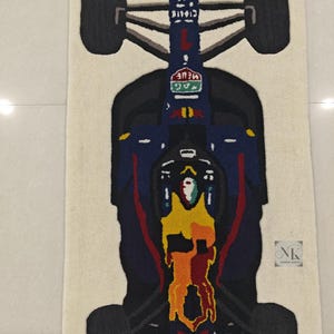 Hand-tufted Wool Red Bull Racing F1 Car Rug | Kids Room Rugs - Etsy