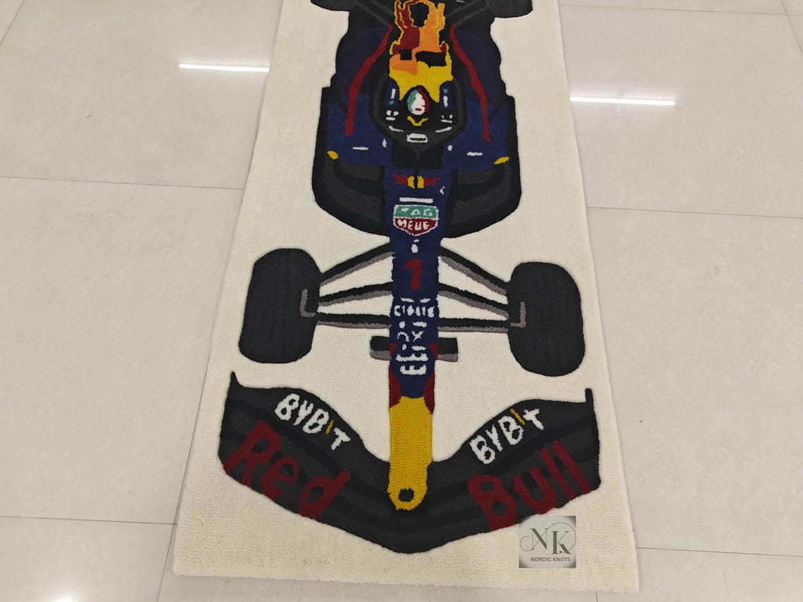 Hand-tufted Wool Red Bull Racing F1 Car Rug | Kids Room Rugs - Etsy