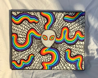 Psychedelic Trippy Alien Art - Etsy