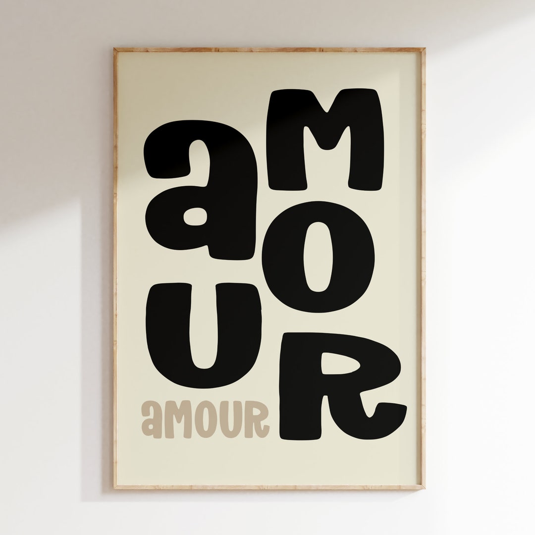 Amour Amour Wall Decor, Love Print, Trendy Poster, Valentines Day ...