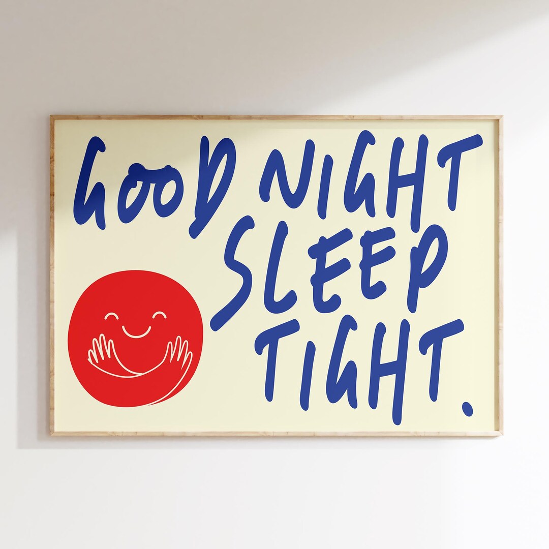 Good Night Sleep Tight Wall Art Print, Sleepy Vibes, Modern Typography ...
