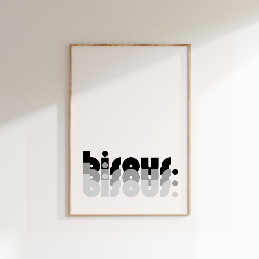 Bisous Poster Minimalist Print Modern Design Print Home - Etsy