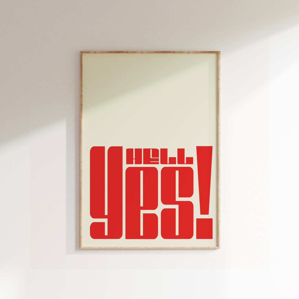 Hell Yes Wall Art Print Bold Yes Print Modern Typography - Etsy