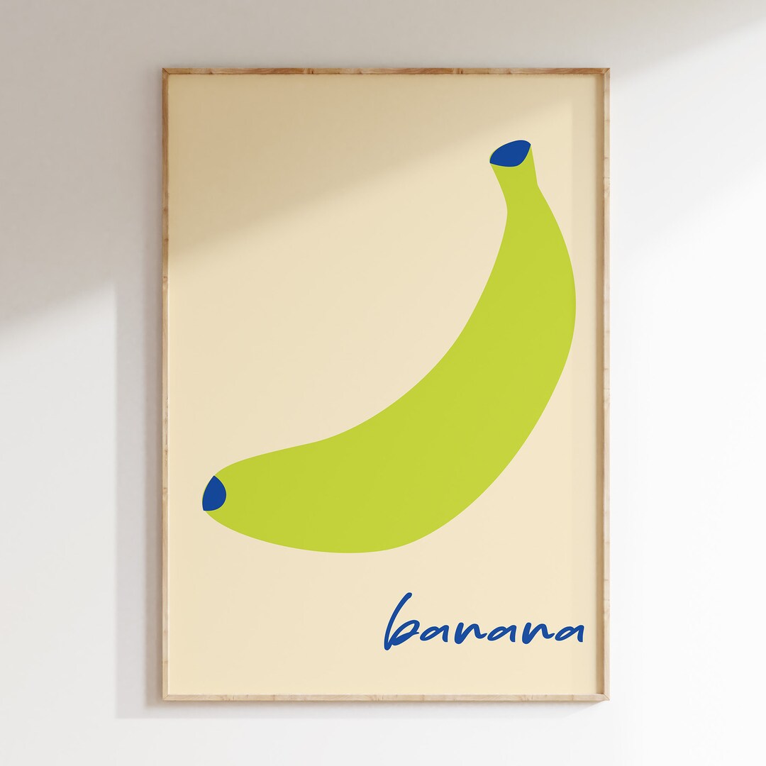 Banana Fruit Poster Banana Wall Deco Modern Kitchen Print - Etsy