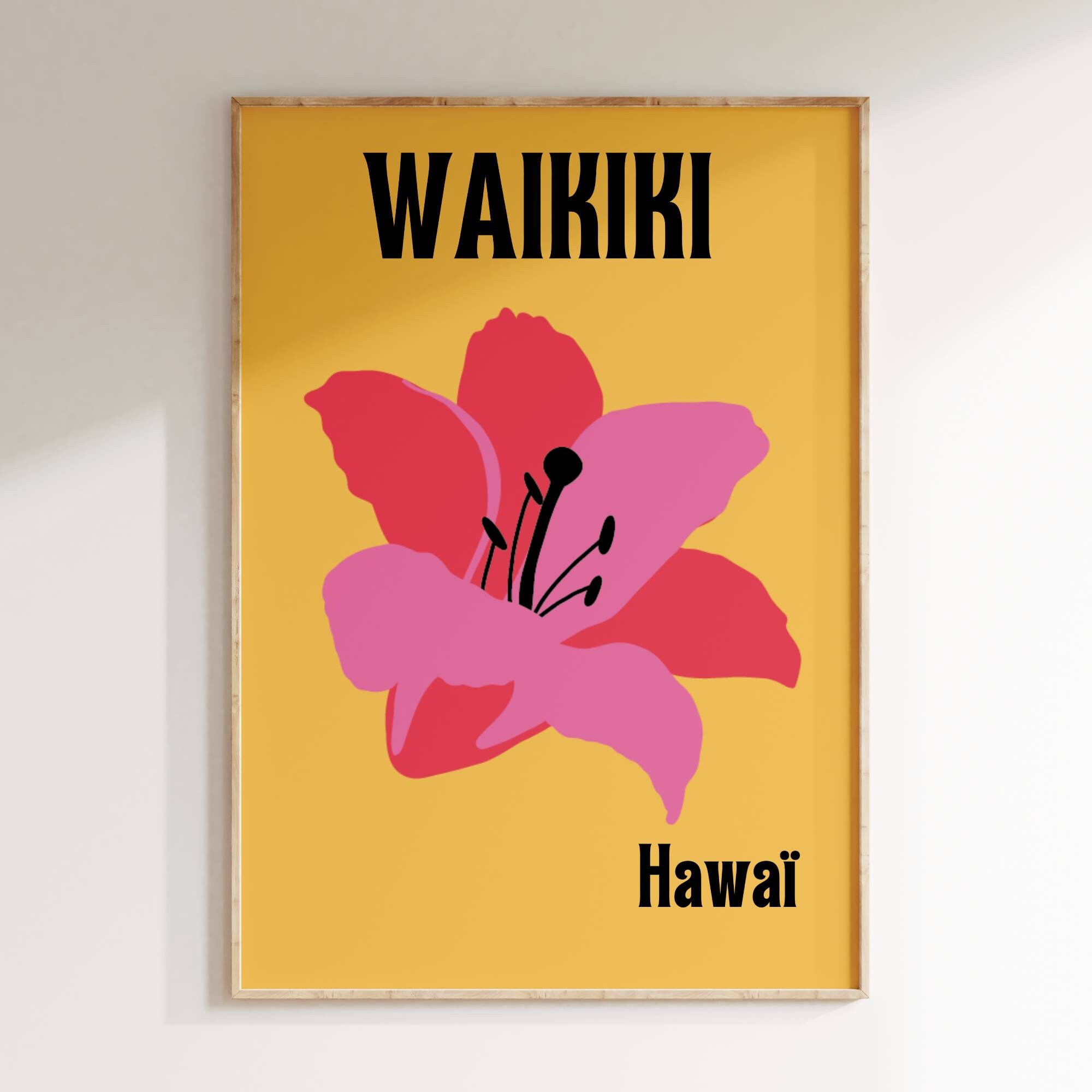 Travel Art, Wikiki Print, Hawai Poster, Travel Cityscape, sold by ...