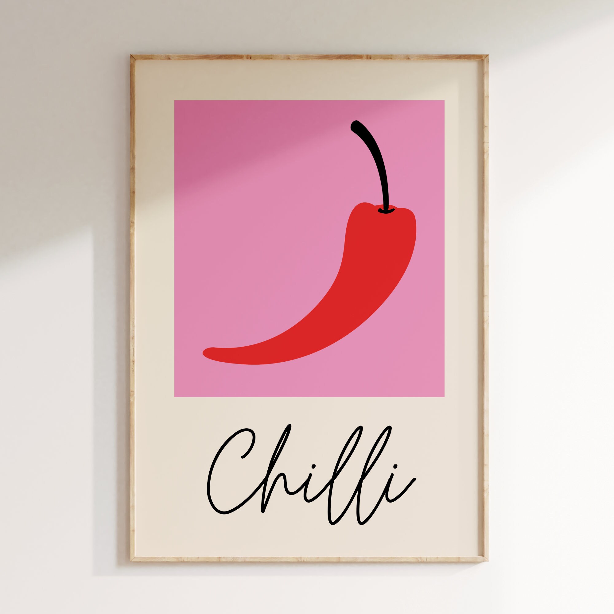 Vegetables Fruits Poster, Chilli Print, Minimalist Print, Modern Print ...