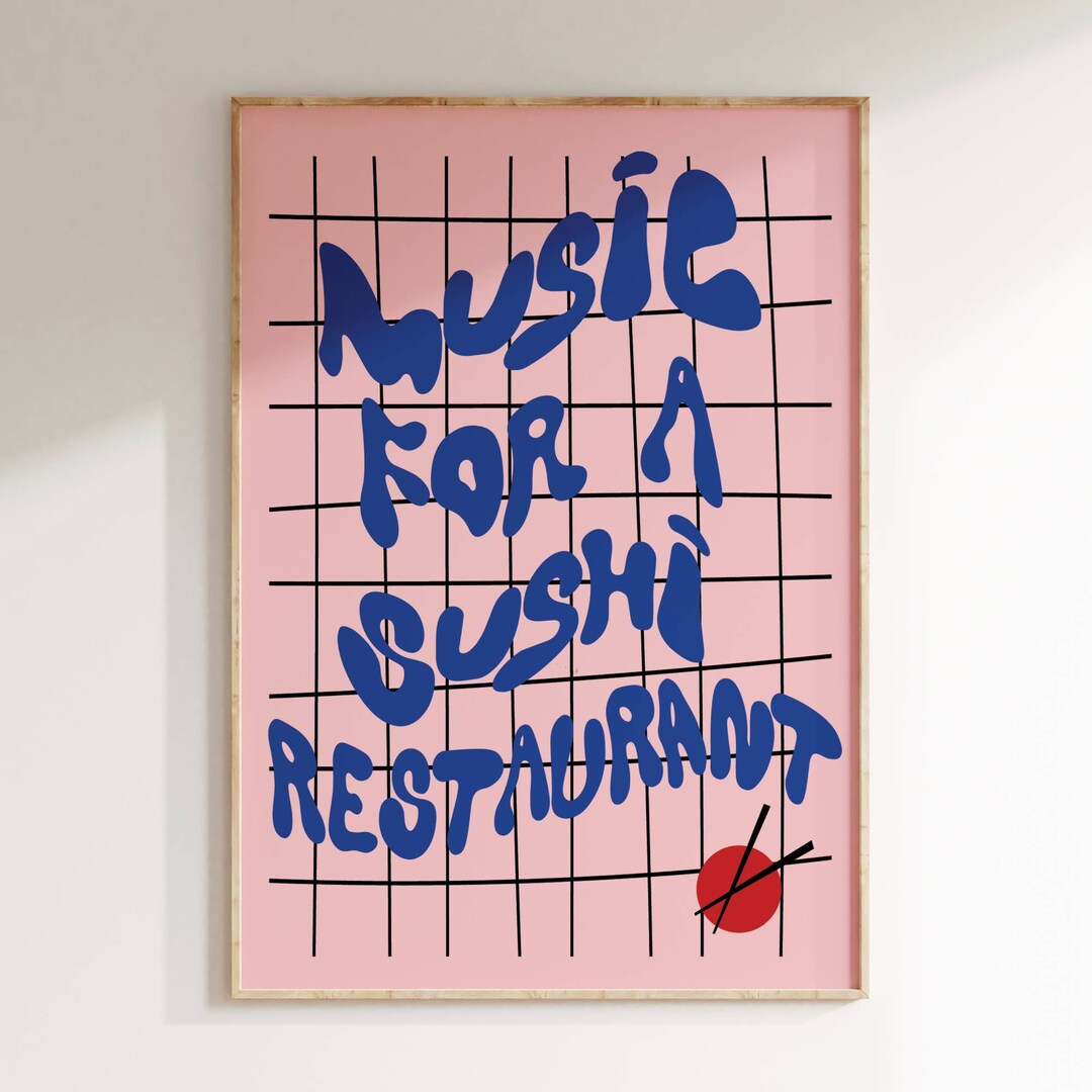 Inspired Music Print, Song Lyrics Print, Music Gift, Music for a Sushi ...