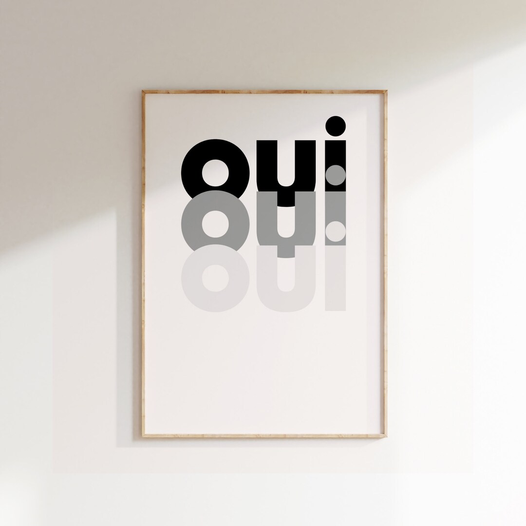 Oui Oui Poster, Minimalist Print, Modern Design Print, Home Decor, Wall ...