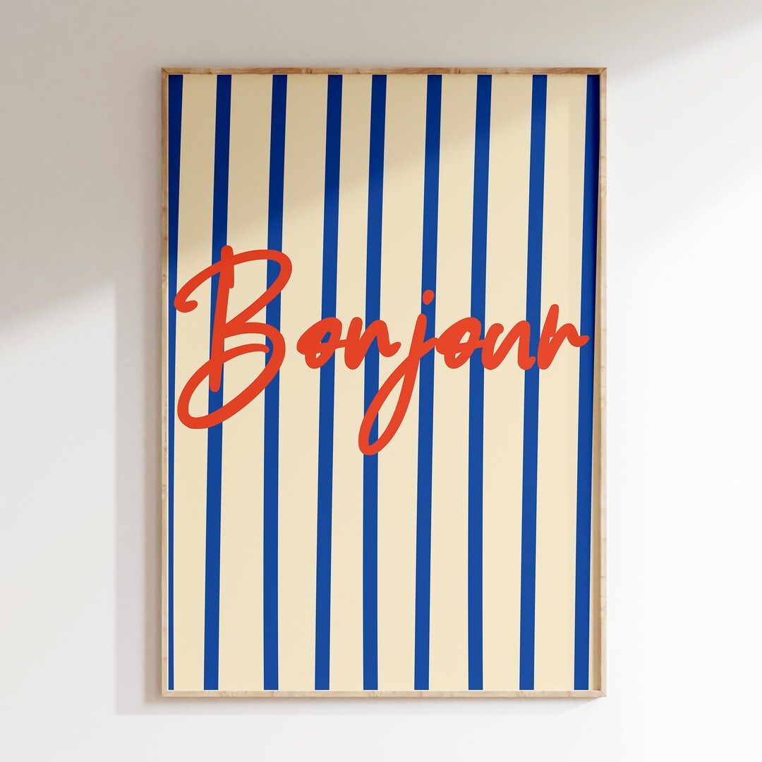 Bonjour Poster, Bonjour Wall Deco, Modern Kitchen Print, Kitchen Wall ...