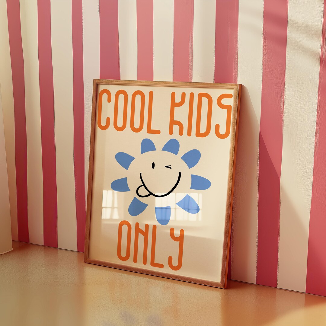 Cool Kids Only Colorful Print for Kids Wall Art Nursery Poster Kids ...