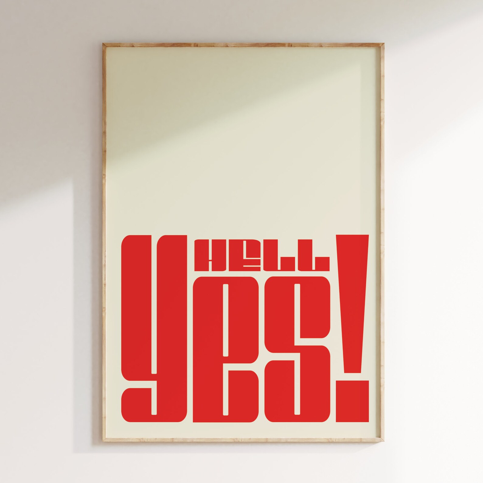 Hell Yes Wall Art Print Bold Yes Print Modern Typography - Etsy