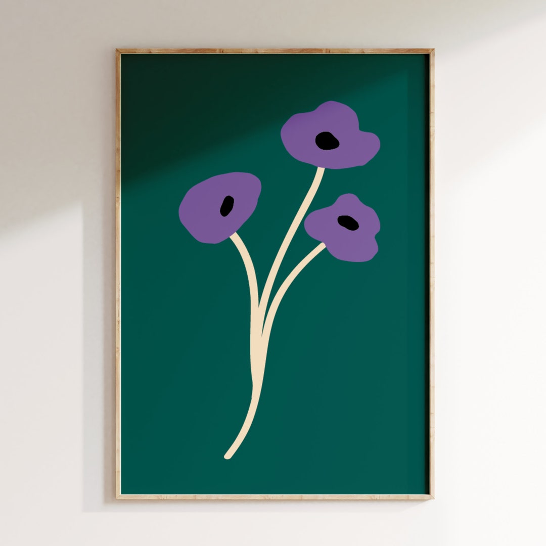 Flower Wall Poster, Flower Wall Art Decor, Bold Flower, Colorful Flower ...