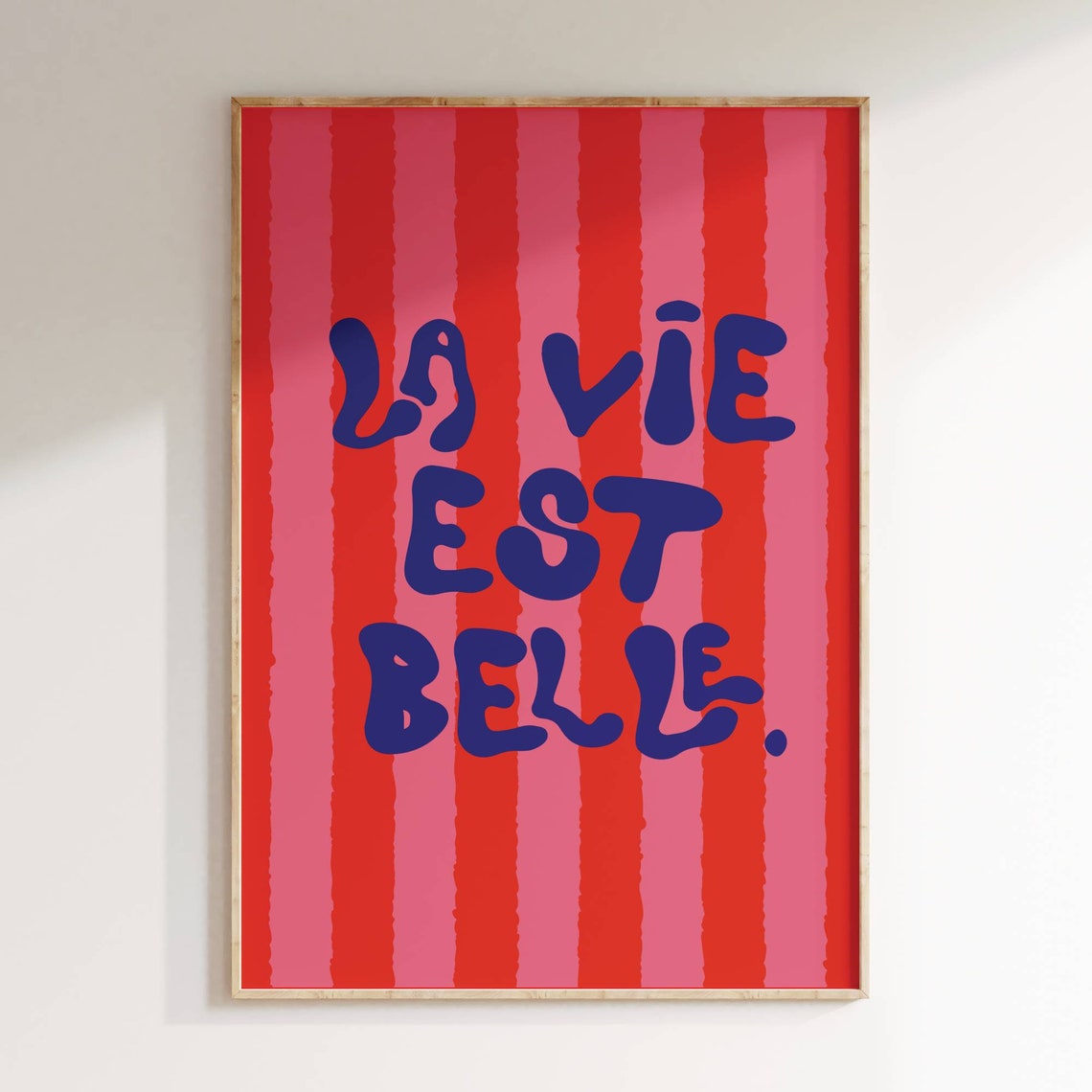 La Vie Este Belle Wall Art Print Bold Bright Print Modern - Etsy