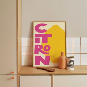 Fruits Poster, Citron Print, Citron, Minimalist Print, Modern Design ...