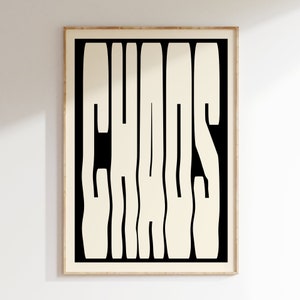 Chaos Wall Art Print, Chaos Print, Modern Typography Print, Home Decor ...