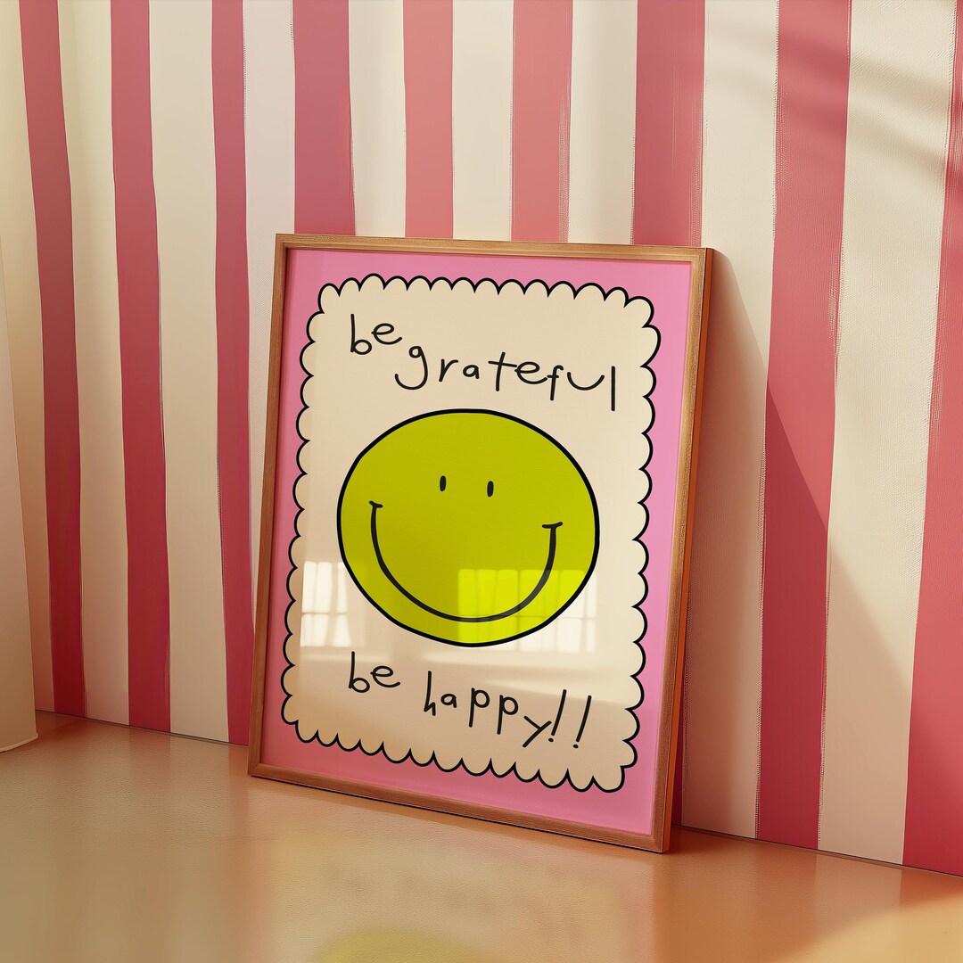 Be Grateful Poster Kids Wall Art, Colorful Kids Room Poster, Fun and ...