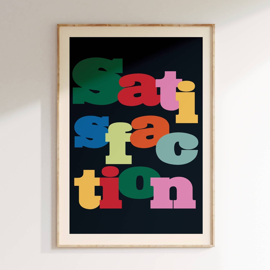 Satisfaction, Inspired Music Print, Lyrics Print, Music Gift, 60s Music ...