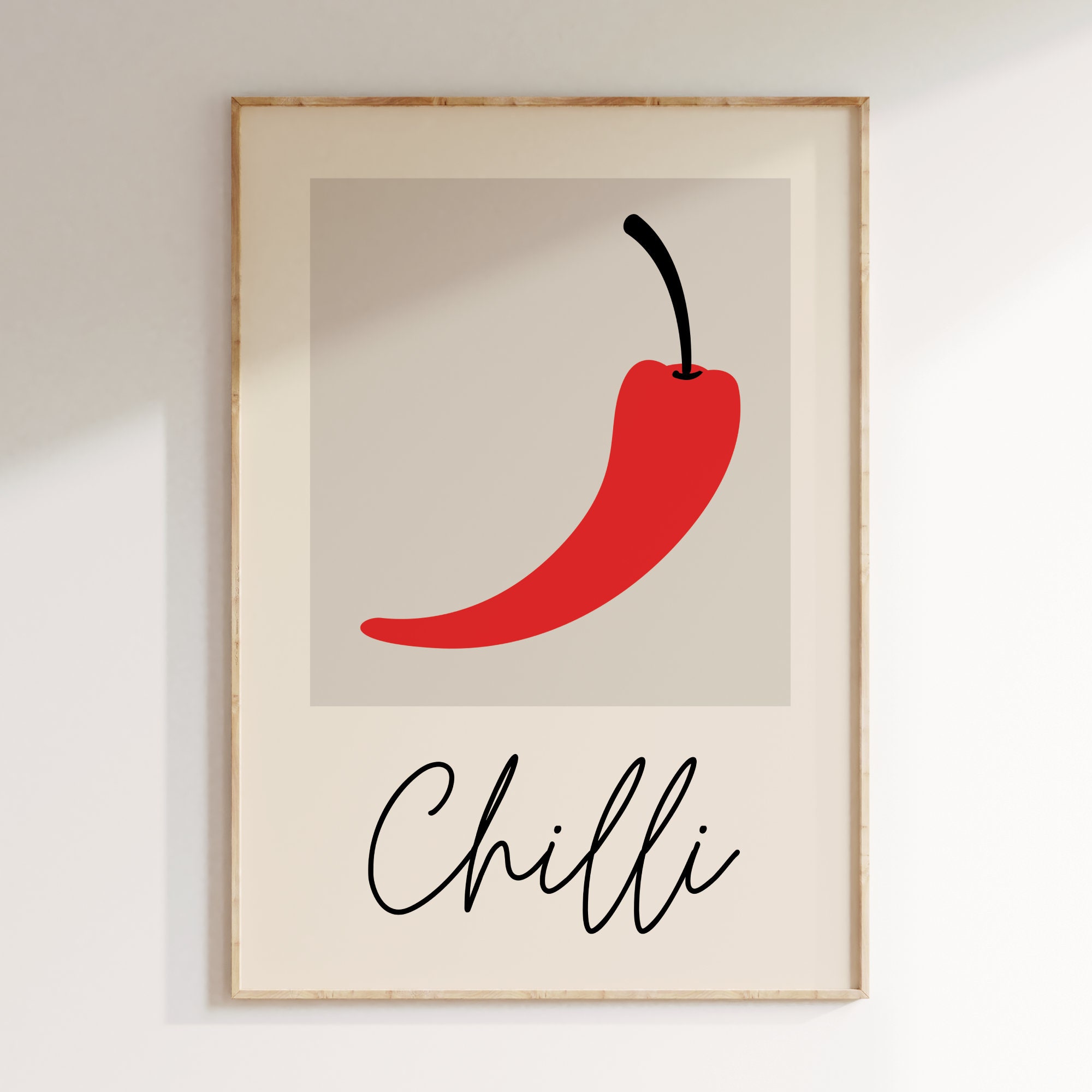 Vegetables Fruits Poster, Chilli Print, Minimalist Print, Modern Print ...