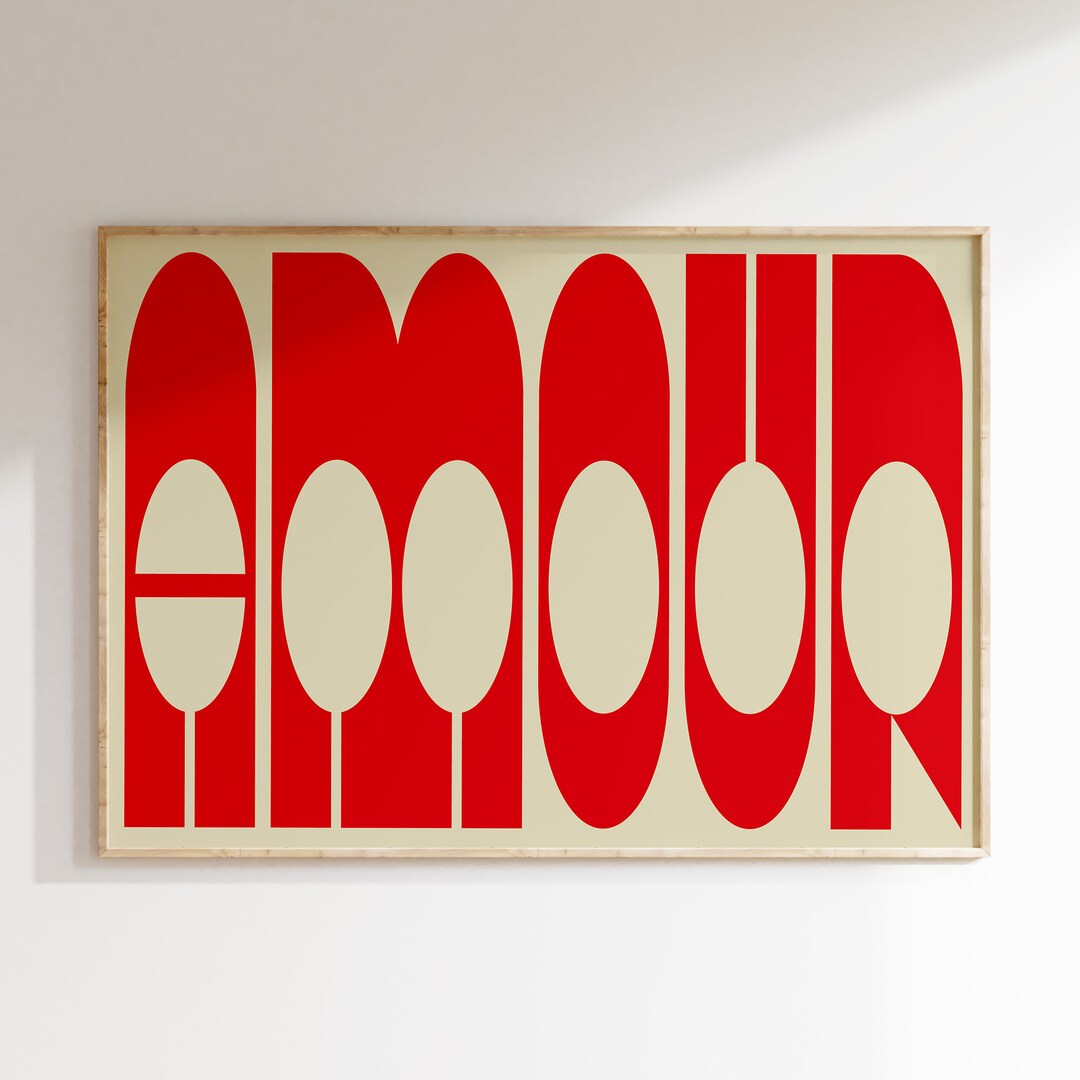 AMOUR Wall Art Print, Bold Print, Modern Typography Print, Home Decor ...