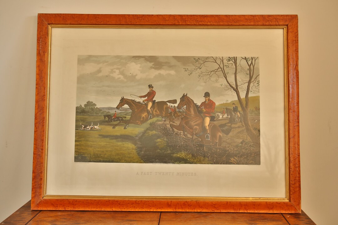 E.G. Hester English Fox Hunt Engraving "a Fast Twenty Minutes" Framed ...
