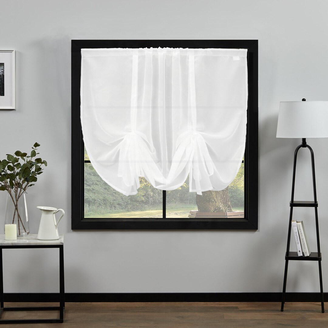 Plain Voile Tie up Blind – 140cm Wide, Slot Top Curtain - Etsy UK