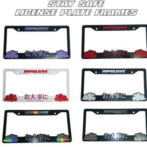 PINK Stay Safe License Frames // JDM Plate Frame, Anime Car Accessories ...