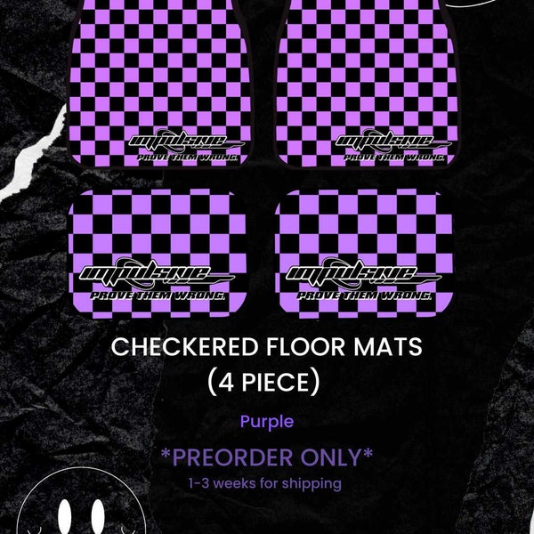 Purple Checkered Floor Mats - Etsy