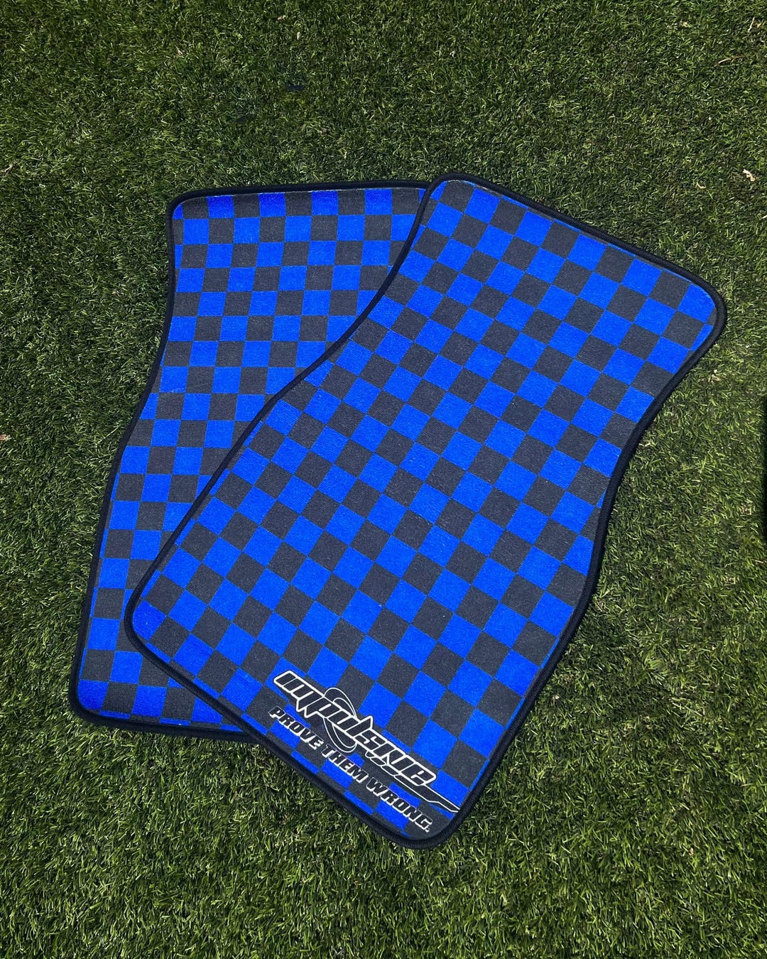 Checkered Floor Mats - BLUE // JDM Kawaii Decor, Car Accessory Gift ...