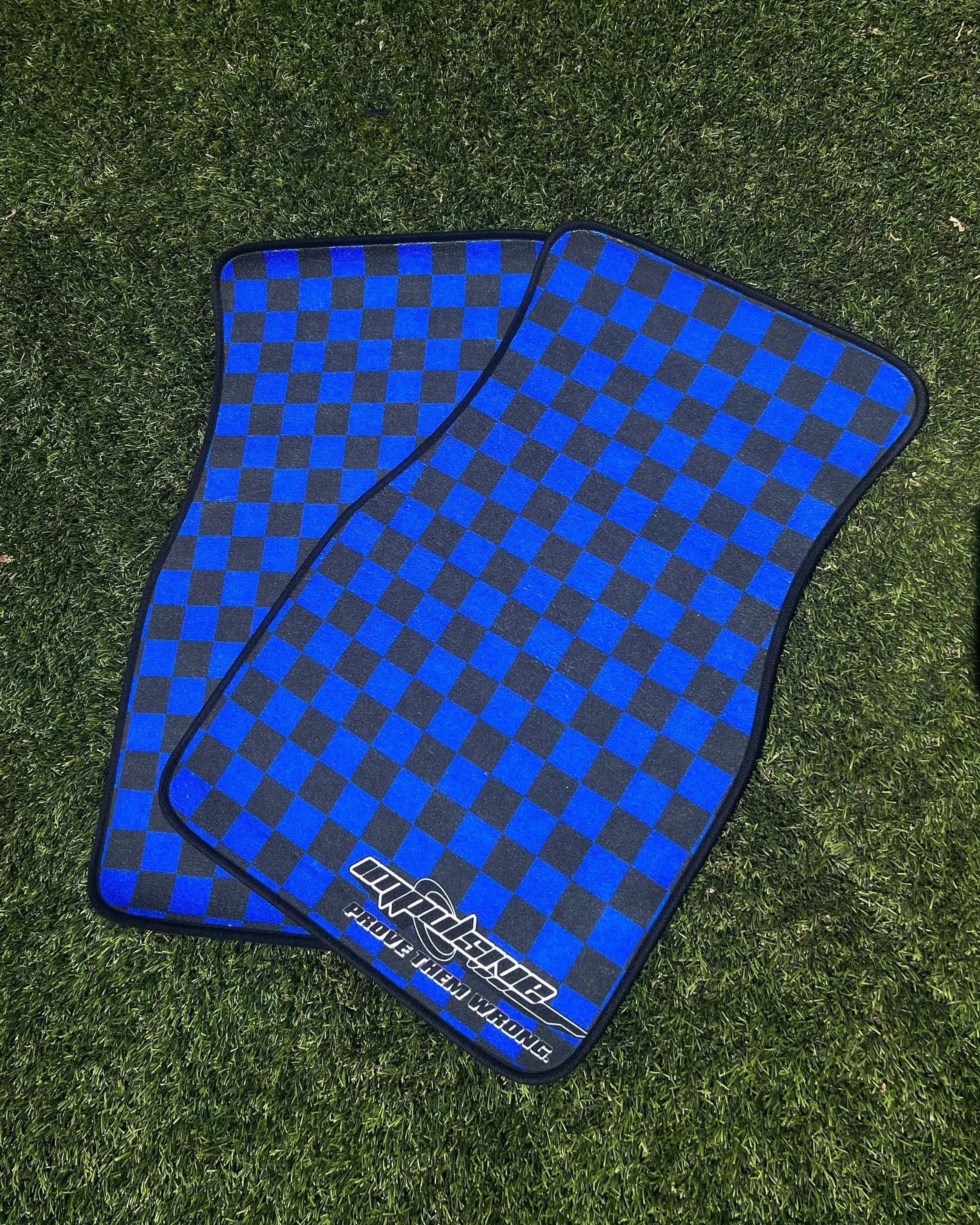 Checkered Floor Mats - BLUE // JDM Kawaii Decor, Car Accessory Gift ...