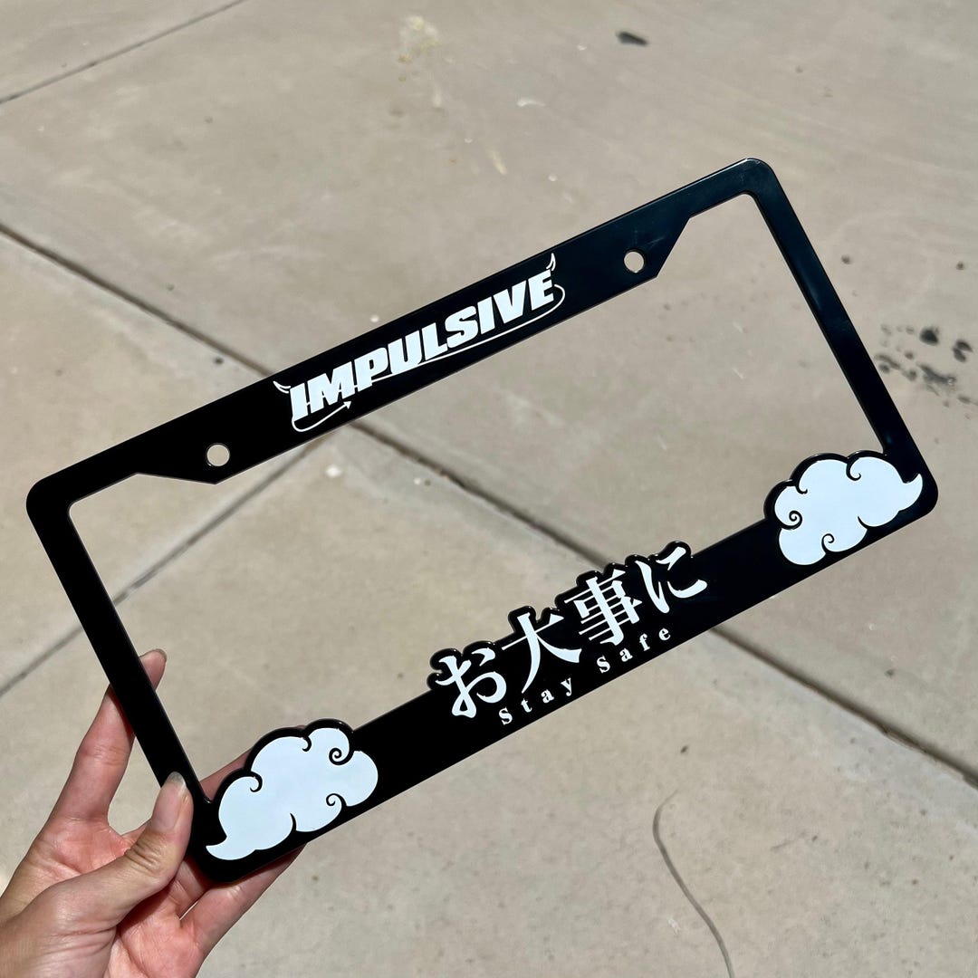 BLACK/WHITE Stay Safe License Plate Frames - Etsy