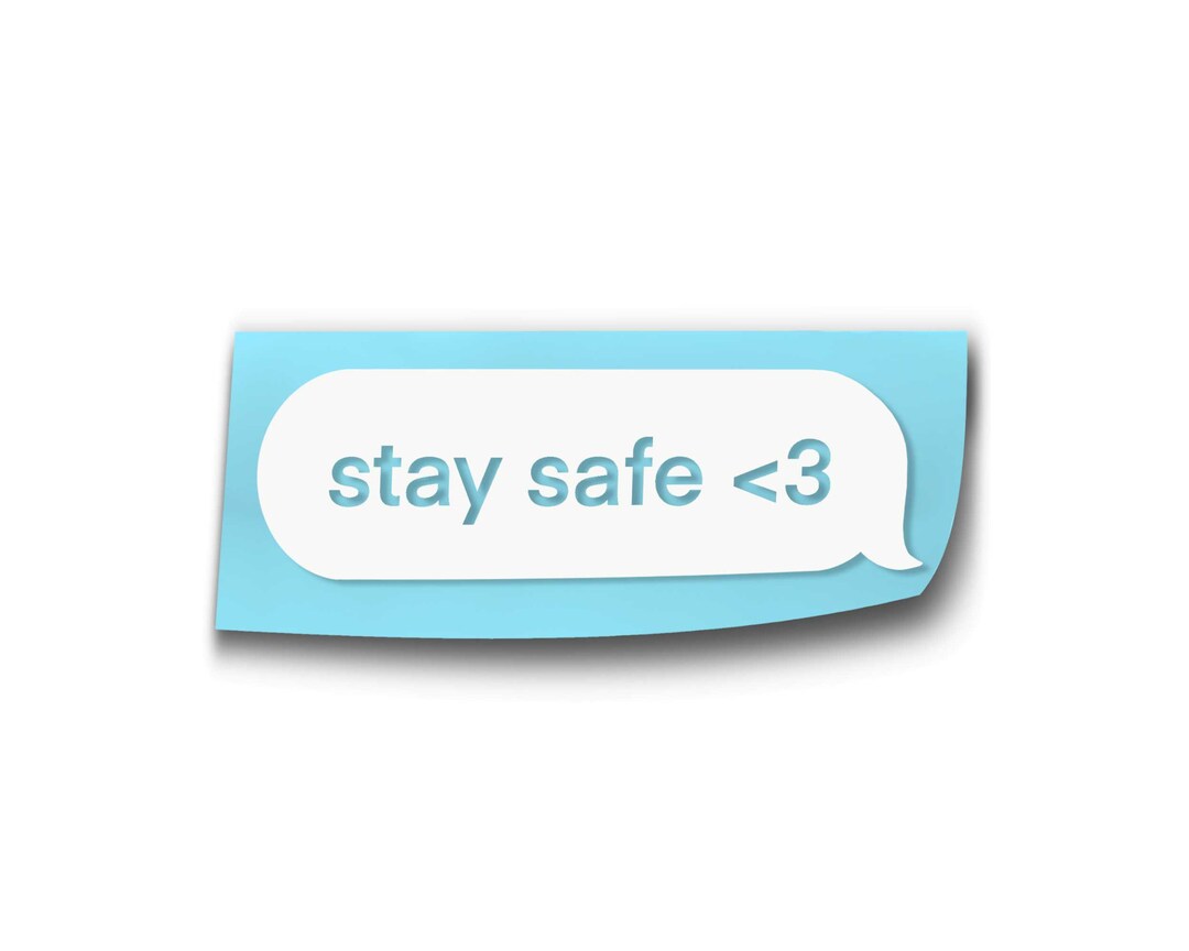 Stay Safe Text Decal - Etsy