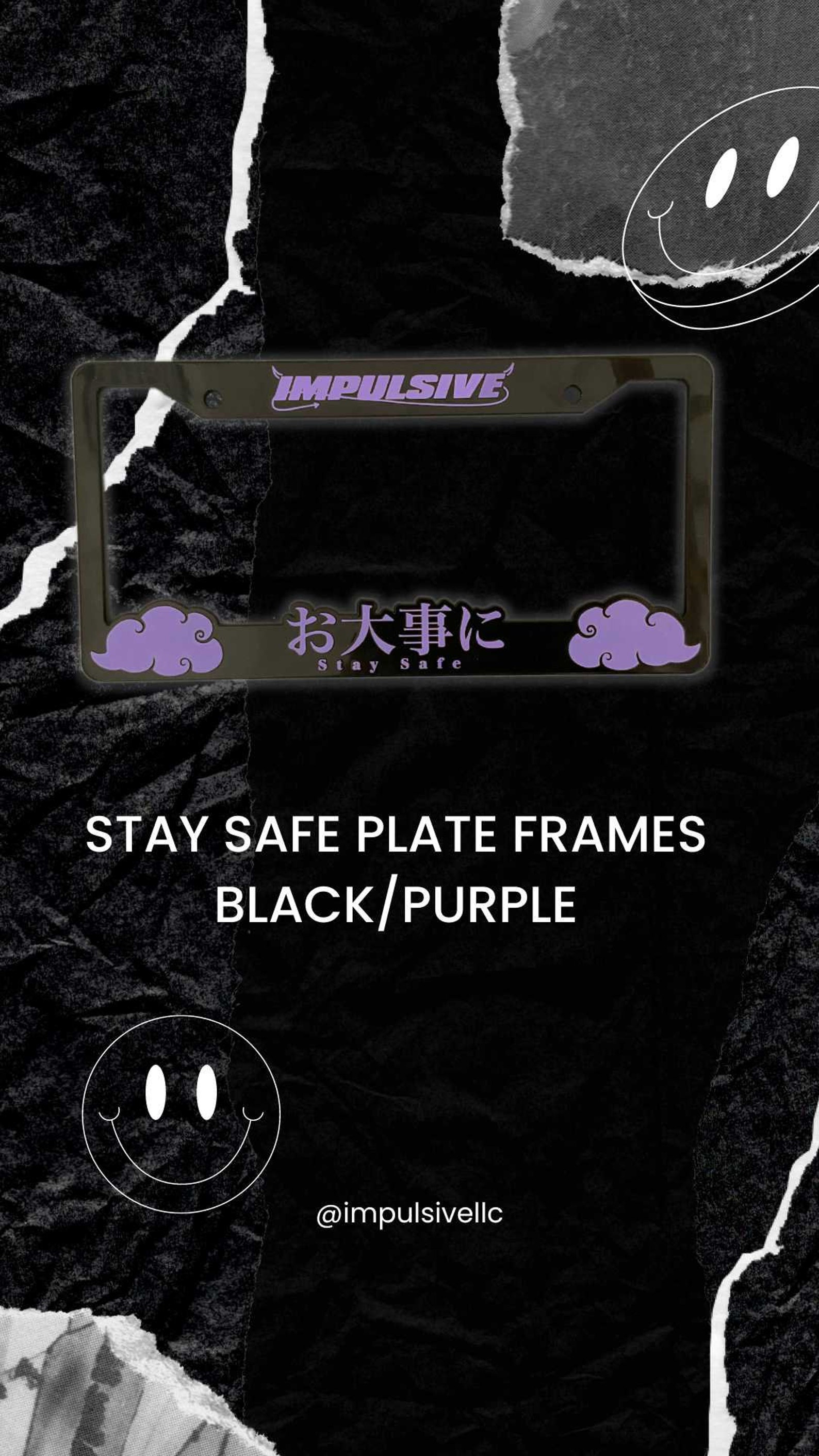 PURPLE Stay Safe Plate Frame - Etsy