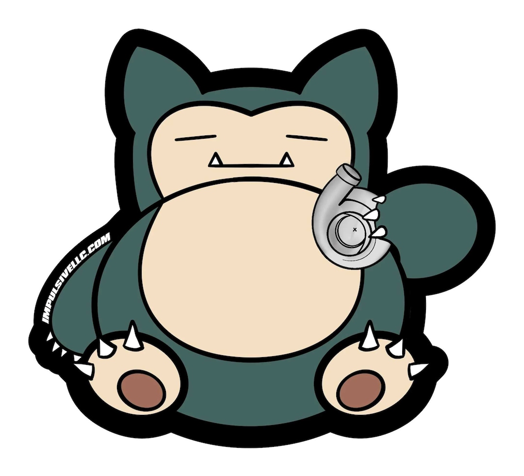 Snorlax Turbo Sticker // JDM Decal, Car Accessories, Pokemon Gift ...